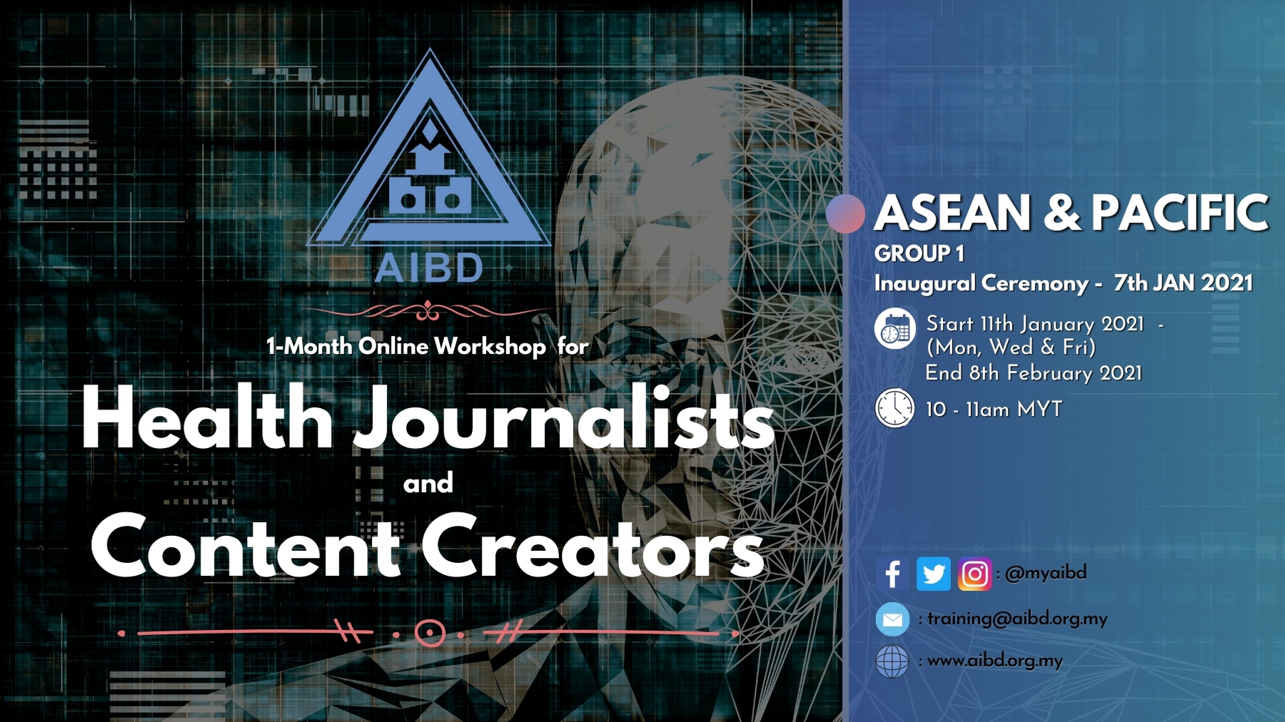 AIBD 1-Month Online Workshop for Health Journalists and Content ...
