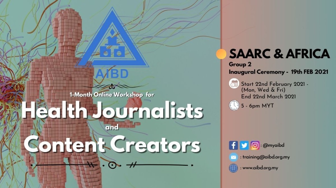 AIBD 1-Month Online Workshop for Health Journalists and Content ...